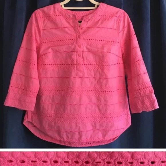 Talbots | Tops | Talbots Pink Eyelet Top | Poshmark